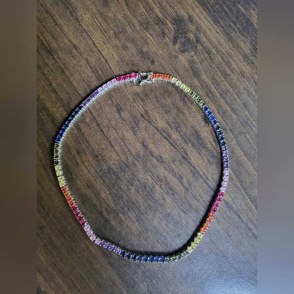 Source Unknown | Jewelry | Rainbow Rinestone Necklace | Poshmark
